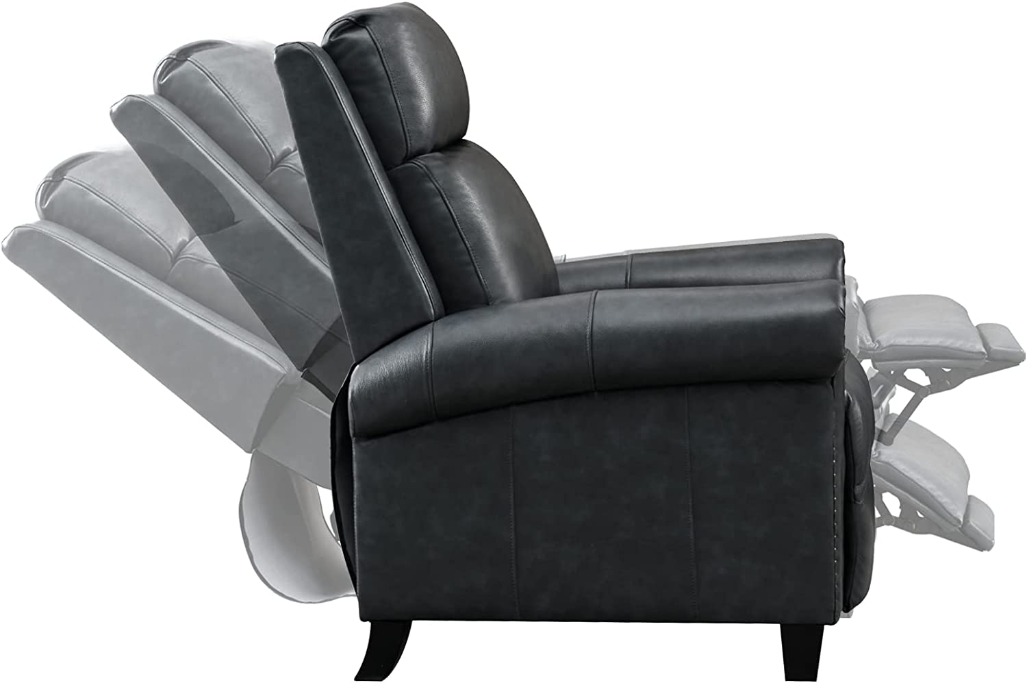 Genuine Leather Recliner Chair, Classic and Traditional Push Back Recl